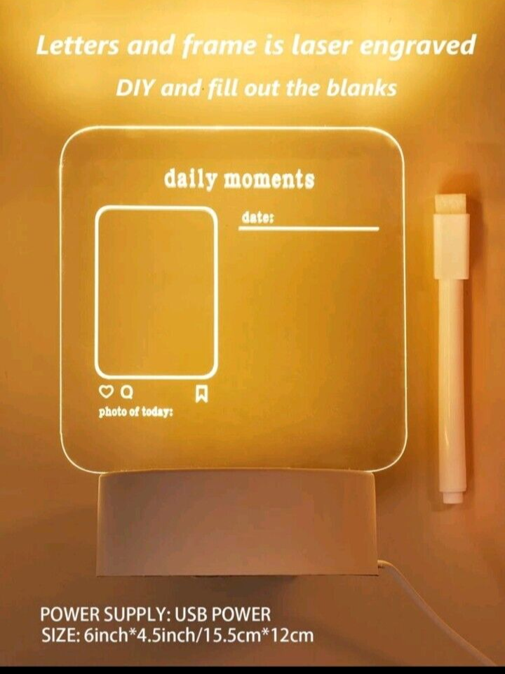 Personalized LED Night Light Creative Note Board with photo space | eBay