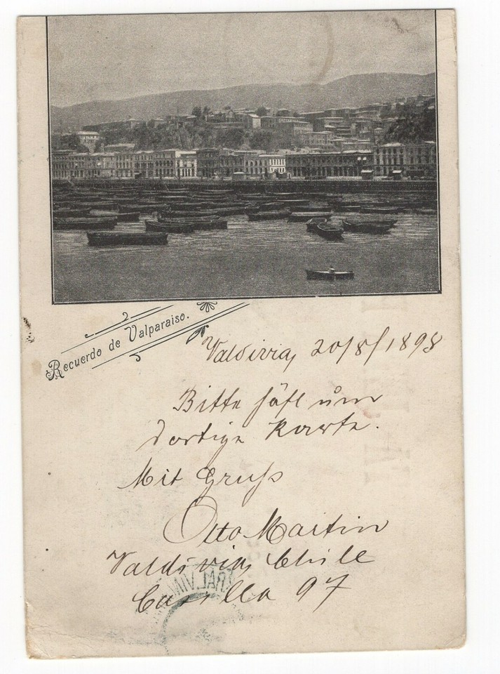 Chile 1898 Valparaiso postcard to Austria 10c rouleted nice franking | eBay