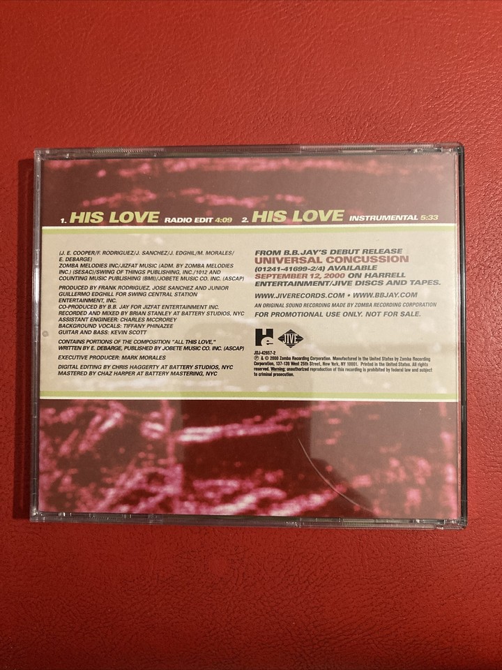 B.B.JAY HIS LOVE CD SINGLE(2000) PROMOTIONAL | eBay