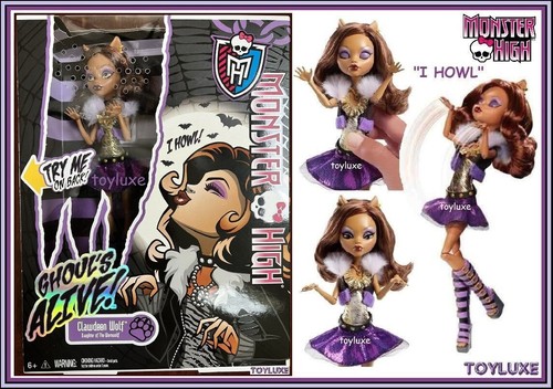 Monster High GHOULS ALIVE Clawdeen Wolf Doll I HOWL Close eyes & Lift ...