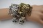 Women Bracelet Fashion Gold Bling Skeleton Jewelry Halloween Cuff Skull ...