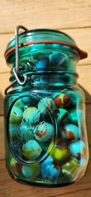 Vintage Jar Of 100+ Marbles Nice Lot Of Machine Made And Hand Made | eBay