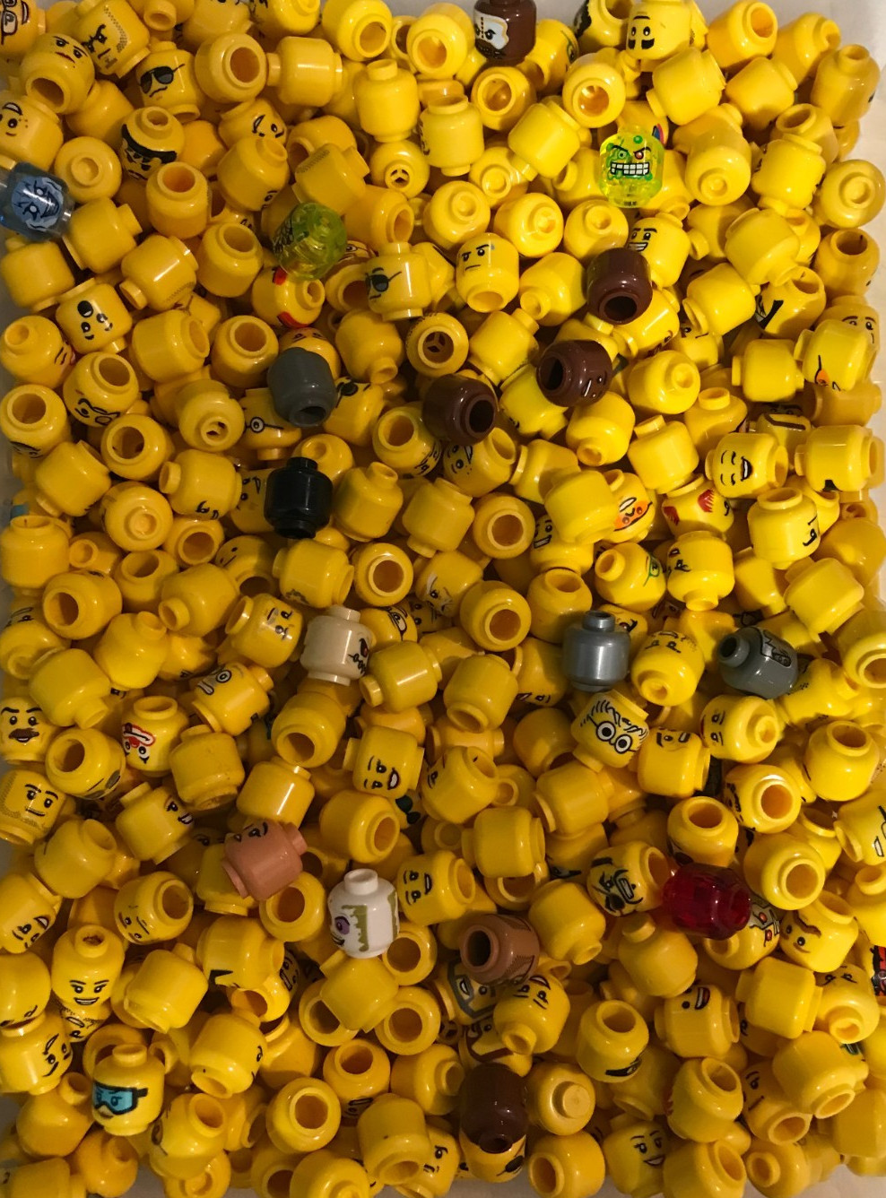 LEGO Bulk Lot Minifigure Heads Parts Pack of 50 | Used