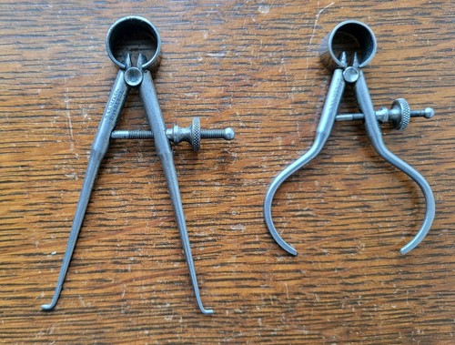 Vintage Brown & Sharpe Round Leg Calipers - 3 1/4" Inside & 2 1/4 ...