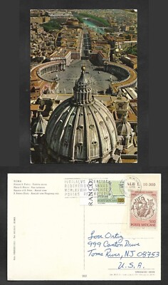 SE)1984 VATICAN CITY, POSTCARD PLAZA AND ST. PETER'S BASILICA, POPE'S ...