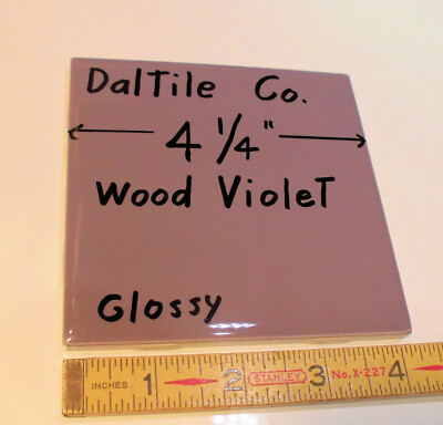 1 pc. *Wood Violet* Glossy Ceramic Tiles by Daltile...4-1/4" Shiny ...