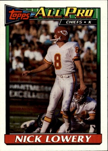 1991 TOPPS 😎 NFL Football ALL-PRO Card #136 😎 NICK LOWERY, Kansas City ...