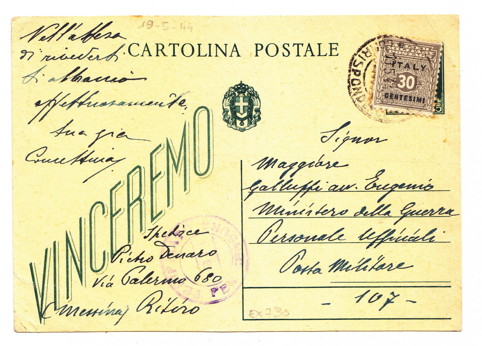 PP950-SICILIA AMGOT-CP 15 CENT Mit Überdruck Mit 30 CENT | eBay