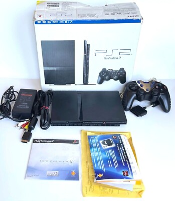 SONY PLAYSTATION 2 SLIM CONSOLE BUNDLE WITH INTEC CONTROLLER, 7 GAMES ...