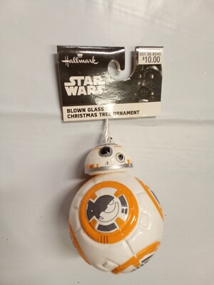 Disney Star Wars BB-8 BB8 Last Jedi Hallmark Blown Glass Christmas Xmas ...