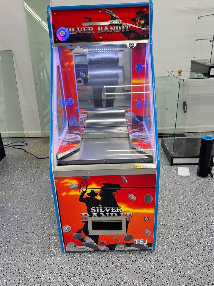 Quarter Coin Pusher Machine *Fast Shipping* Silver Bandit | eBay