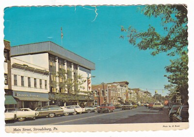 c1970 STROUDSBURG PENNSYLVANIA STREET CARS FRANCES BURROWS VINTAGE ...