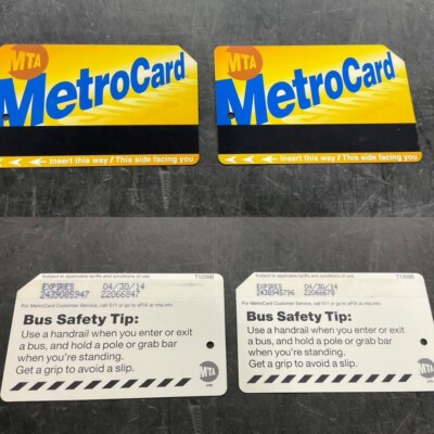NEW YORK CITY MTA EXPIRED 2014 Subway METRO CARD "BUS SAFETY TIP: USE A ...