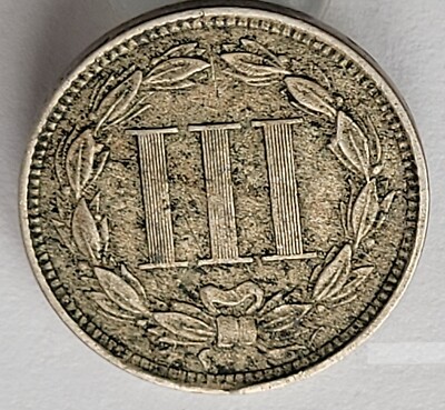 1865 Three 3 Cent Nickel Coin Very Nice Higher Grade | eBay