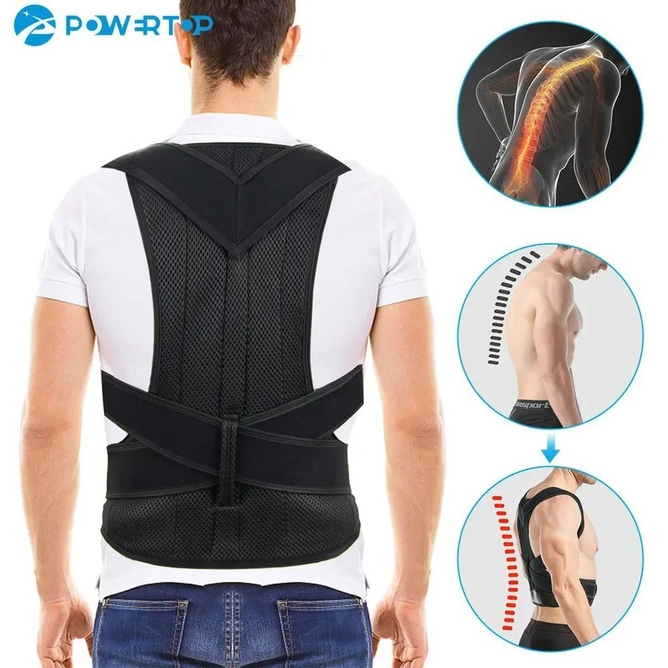 Adjustable Posture Corrector Low Back Support Shoulder Brace Belt for ...