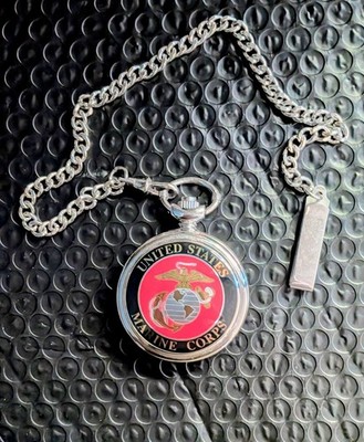 USMC Pocket Watch With Metal Storage Tin | eBay