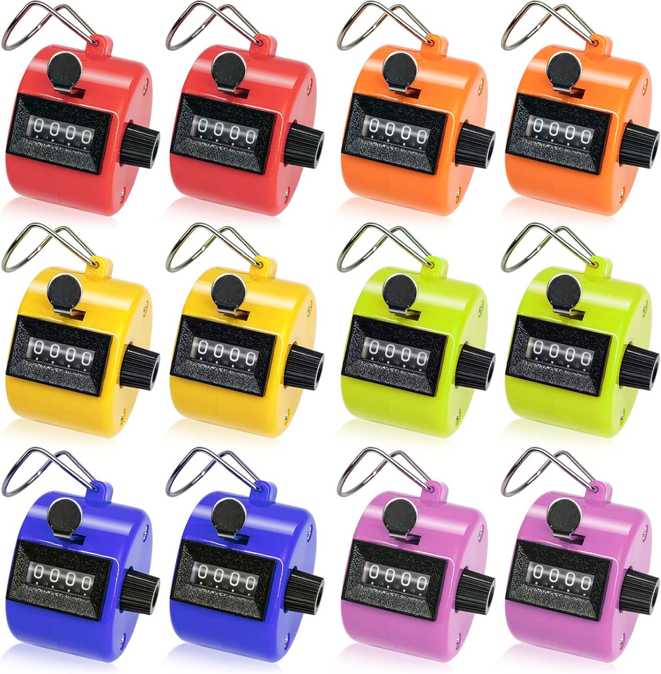 Colors Handheld Tally Counter Clicker, 12 Pcs 4 Digital Number Click ...