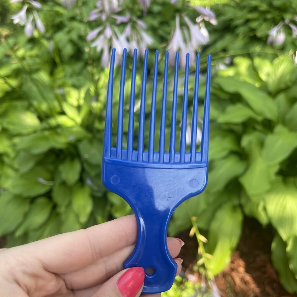 Vintage Blue Lift Comb Hair Pick w/ Handle Retro Hair Care USA ...