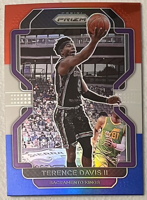 2021-22 Panini Prizm Red White Blue Prizm Terrance Davis II Sacramento ...