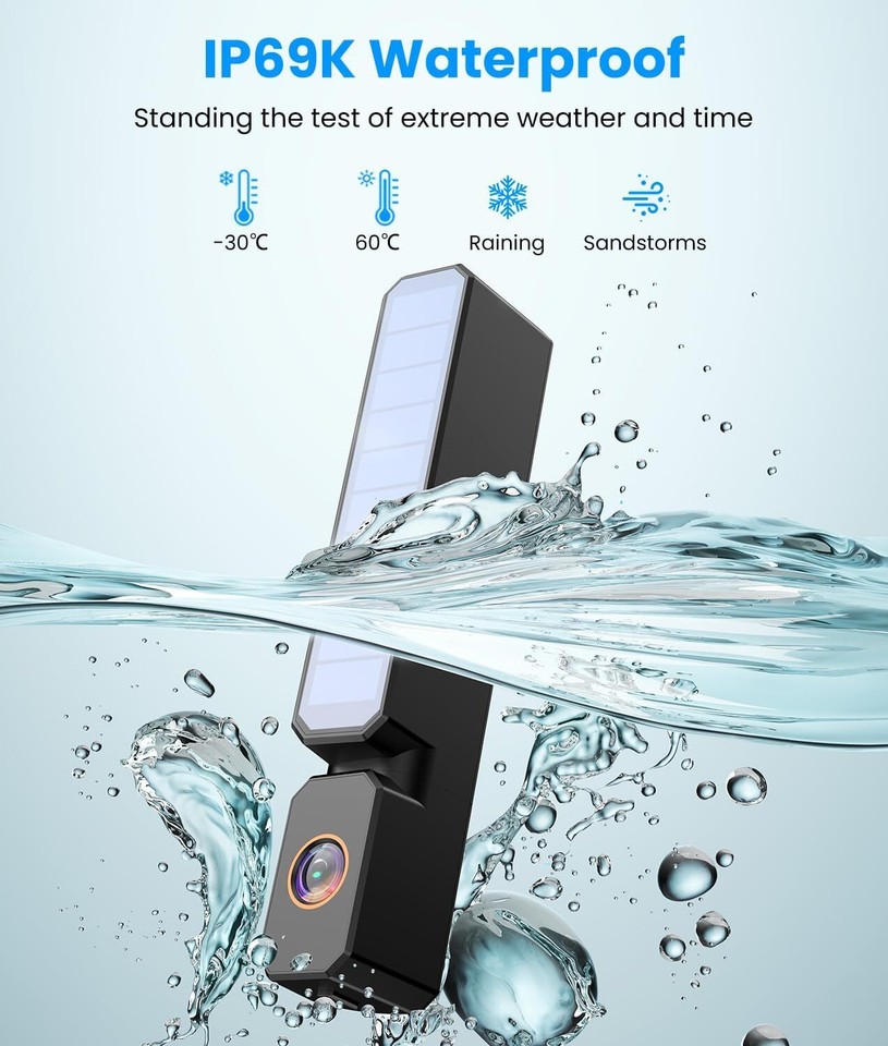 AUTO-VOX Solar Wireless Backup Camera 5" 1080P Monitor+ 1/2PCS Rear ...