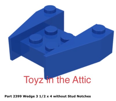 Lego 1x 2399 Blue Wedge 3 1/2 x 4 without Stud Notches Fn,Vg | eBay