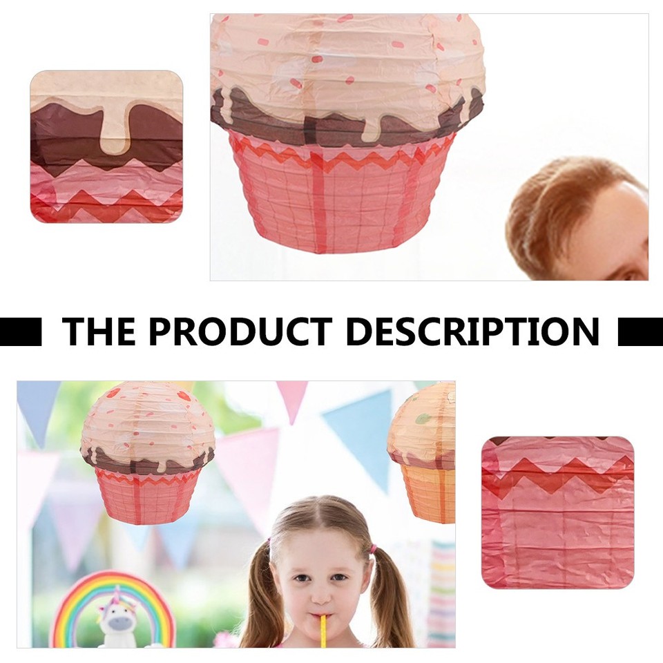 2 pcs Cake-shaped Lantern Folding Cake Shape Lantern Creative Paper ...