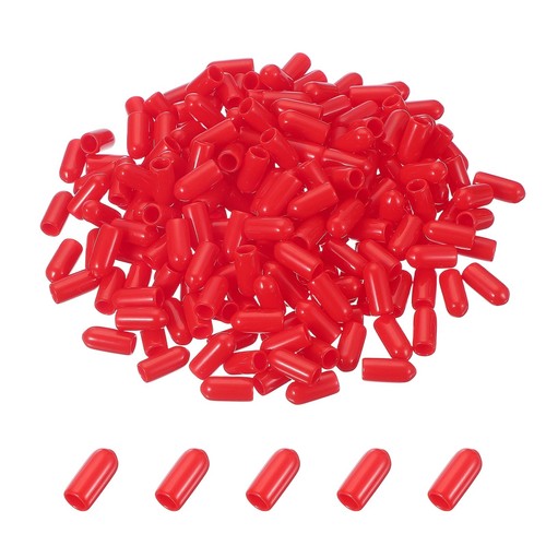 200pcs Pegboard Hook Tip Protector Rubber End Caps Inner Dia 5mm, Red ...