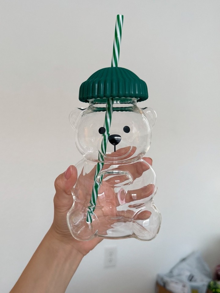 2026 Barista Bear Cup Limited Edition Glass Cup With Straw Xmas Gift | eBay