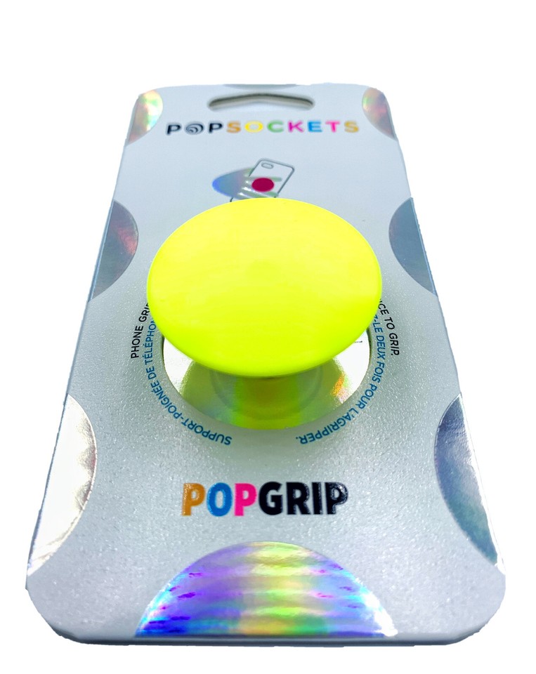 Popsockets Jolt Neon Yellow Bright Swappable Top Popsocket Pop Socket ...