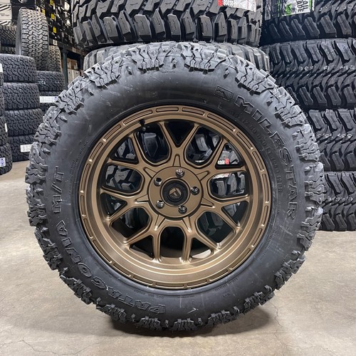 20x10 Fuel Tech Bronze Wheels 35" Milestar MT Tires 5x5 Jeep Wrangler ...