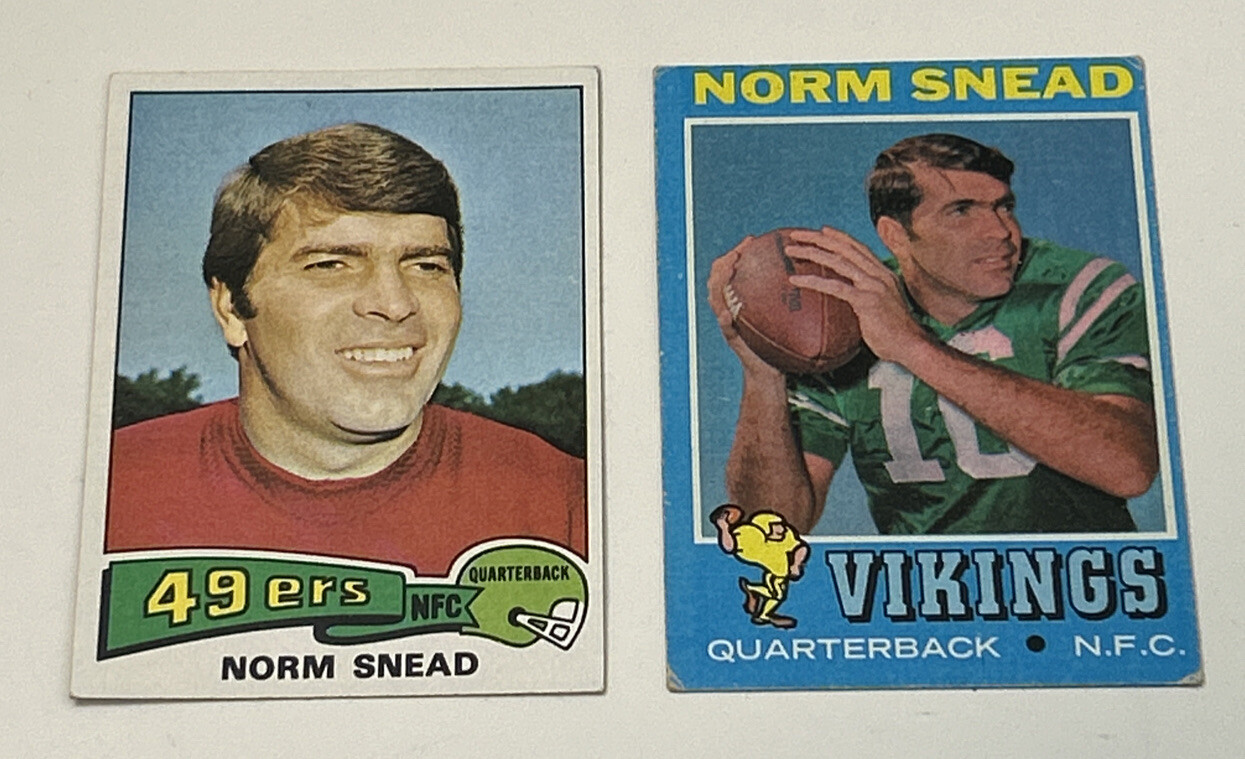(2-for-1) Norm Snead SF 49ers 1975 Topps #275 AND Norm Snead Vikings ...