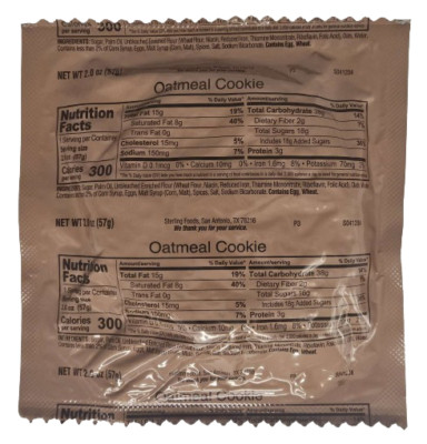 Authentic USGI Ration Dessert - Oatmeal Cookie - 6, 12, 24 and 48 Packs ...