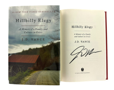 JD Vance Signed Autograph Hillbilly Elegy Book - Donald Trump VP w ...