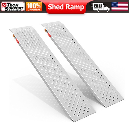 4FT Aluminum Shed Ramps 2PC, Outdoor Loading Ramps, 880 Lbs Capacity ...