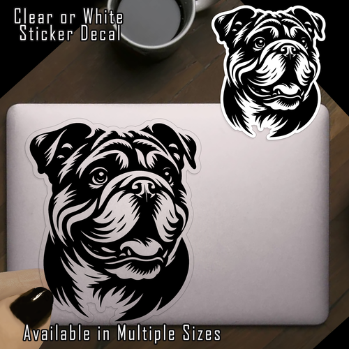 Bulldog Vinyl Decal Sticker Indoor Outdoor 4 Sizes | eBay
