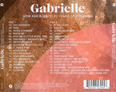 GABRIELLE - NOW AND ALWAYS: 20 YEARS OF DREAMING * NEW CD 602537572458 ...