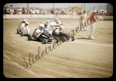 Midget Racing Cars Karts Dirt Track 35mm Slide 1950s Red Border ...