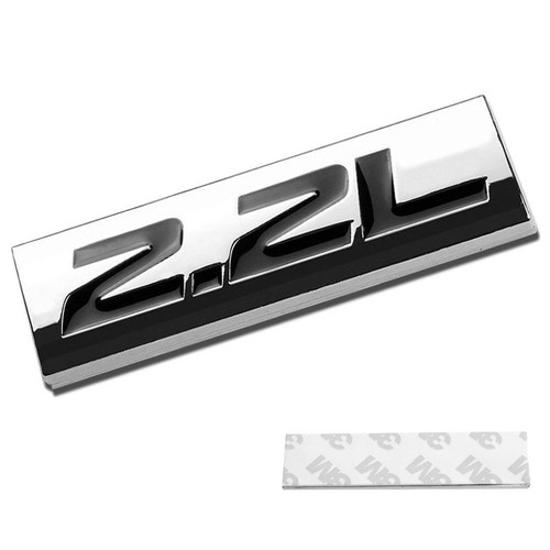 Black/Chrome 2.2L Sign Logo Rear Back Trunk Metal Badge Decal Plate ...