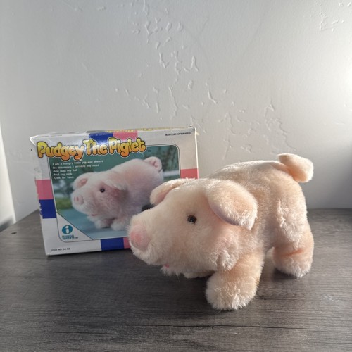 Vtg 1986 Pudgey the Piglet Battery Operated Toy Pig With Original Box ...
