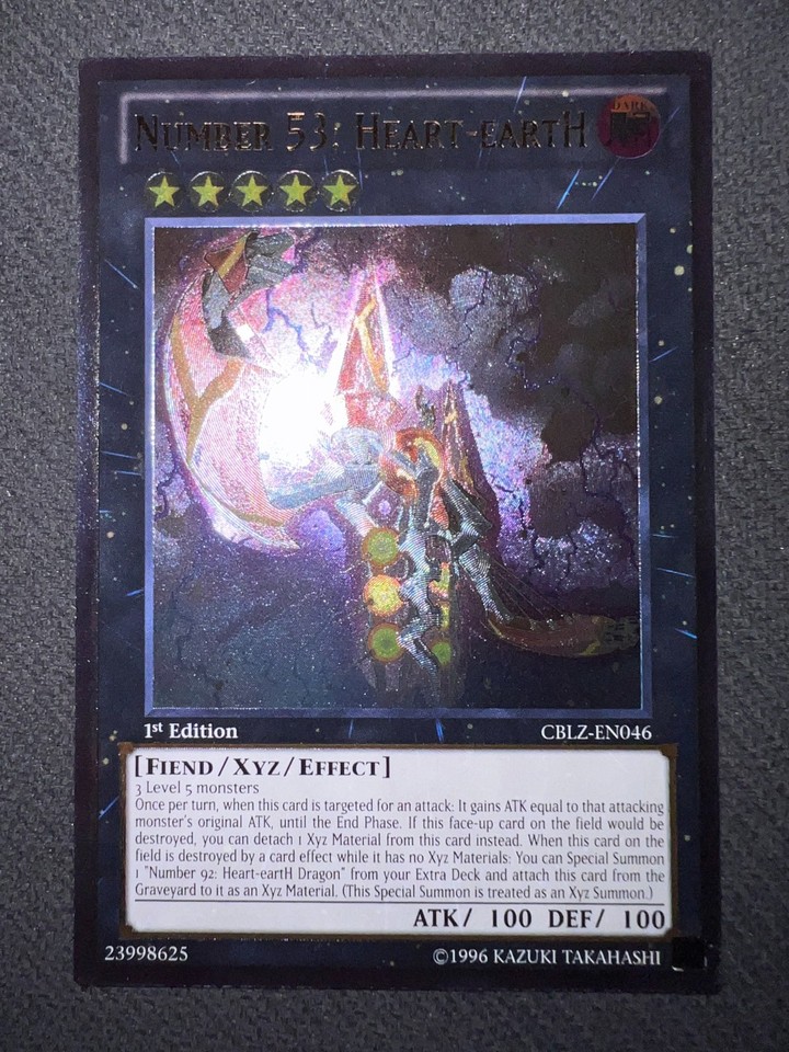 Yugioh Number 53: Heart-eartH 1st Edition Ultimate Rare CBLZ-EN046 NM ...