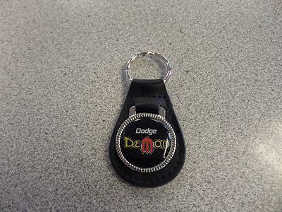 DODGE DEMON LEATHER KEY FOB KEY RING | eBay