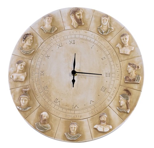 Wall Clock Twelve Greek Roman Olympian Gods Sculpture Cast Stone | eBay