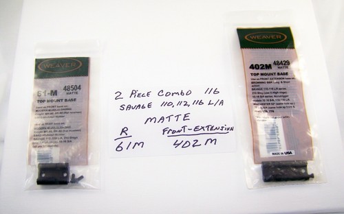 Weaver scope Mounts - for Savage 110, 111, 112, 116 - Pre 2003 - Front ...