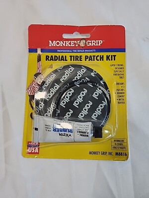 Monkey Grip M8816 Radial Tire Repair Patch Kit with Rubber Cement and ...