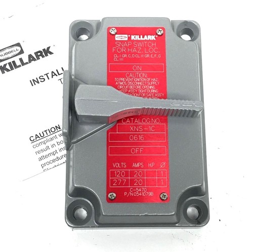 Killark XNS-1C Explosion Proof On/Off Snap Switch Tumbler Cover for 20 ...