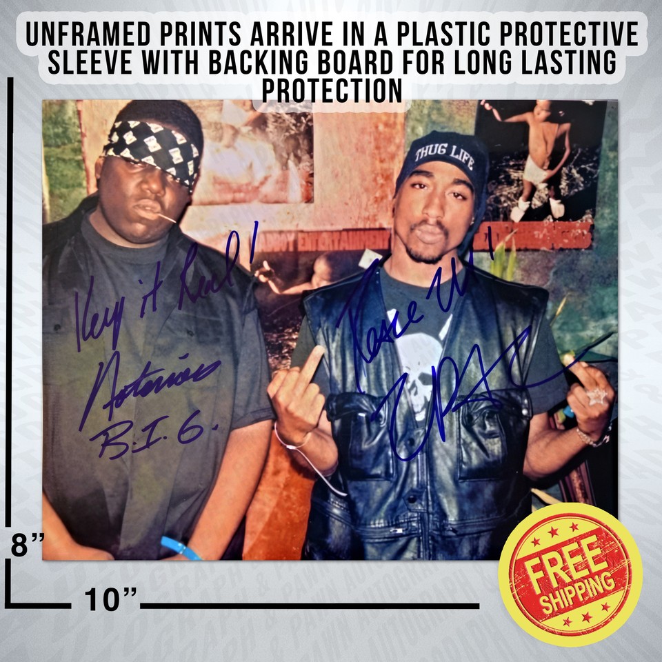 2pac Notorious BIG Autograph Reprint Signed 8x10 Photo Signature Poster ...