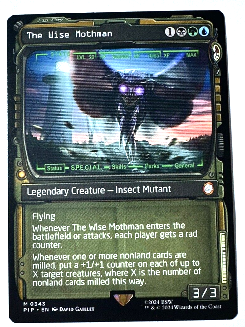 THE WISE MOTHMAN MAGIC THE GATHERING CARD MYTHIC CREATURE FALLOUT | eBay