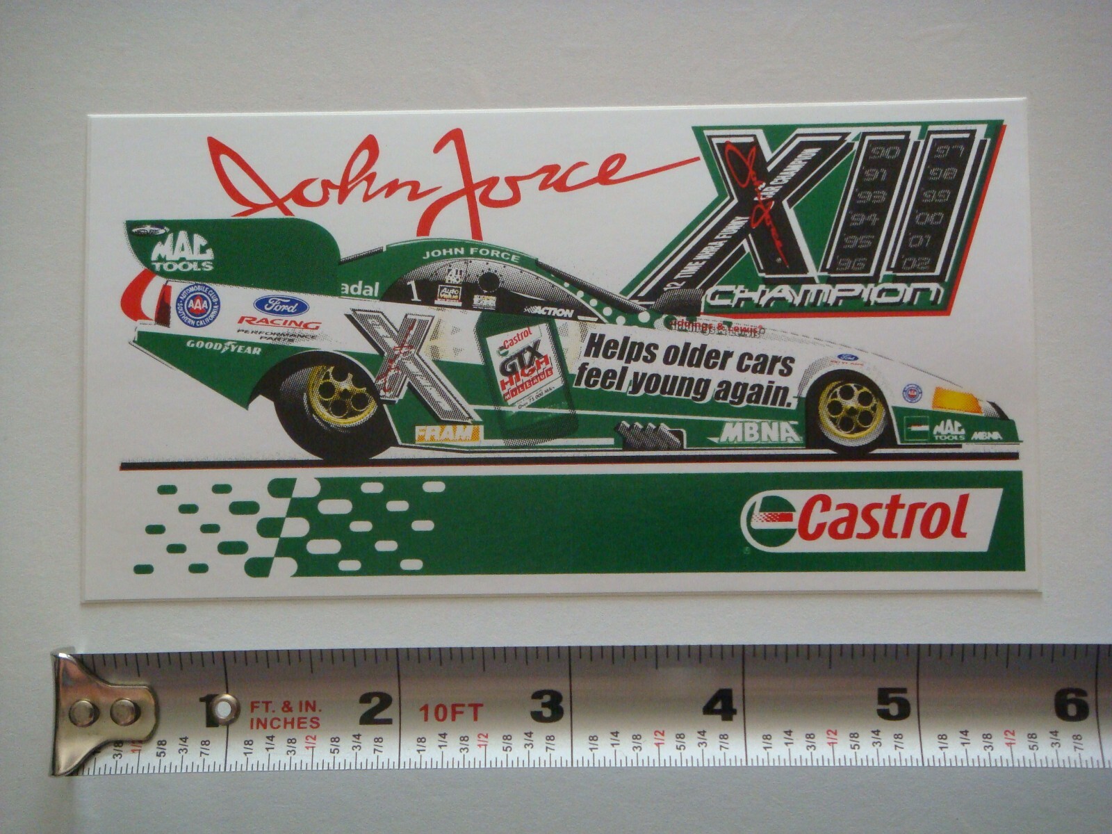 NHRA John Force XII CHAMPION Castrol Sticker Decal | eBay