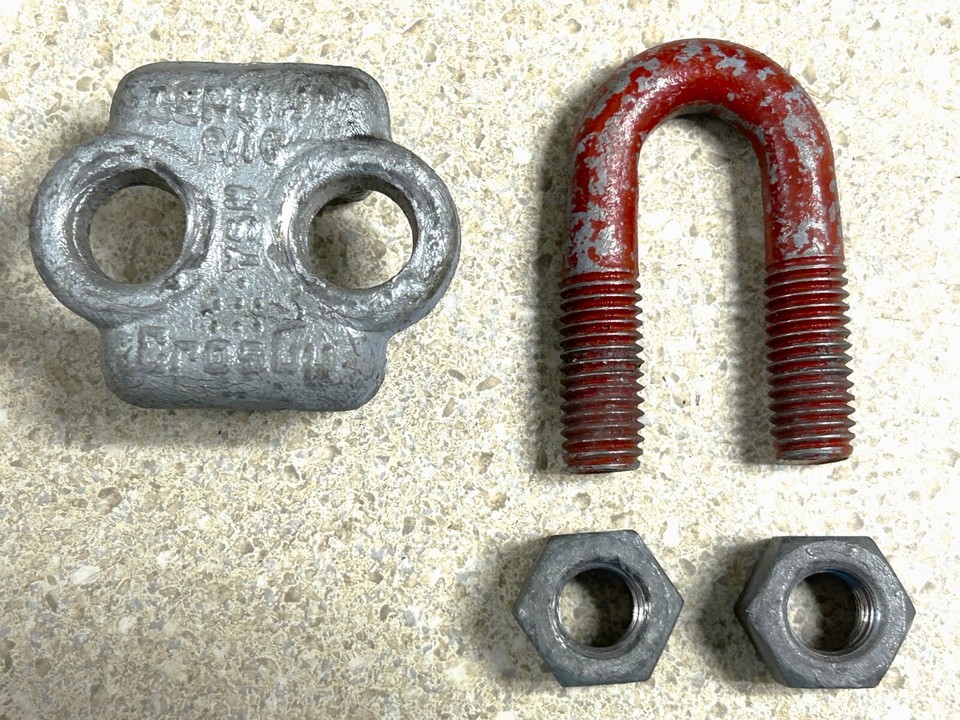 CROSBY 9/16" RED GALVANIZED DROP FORGED WIRE ROPE CABLE CLAMP MADE IN ...