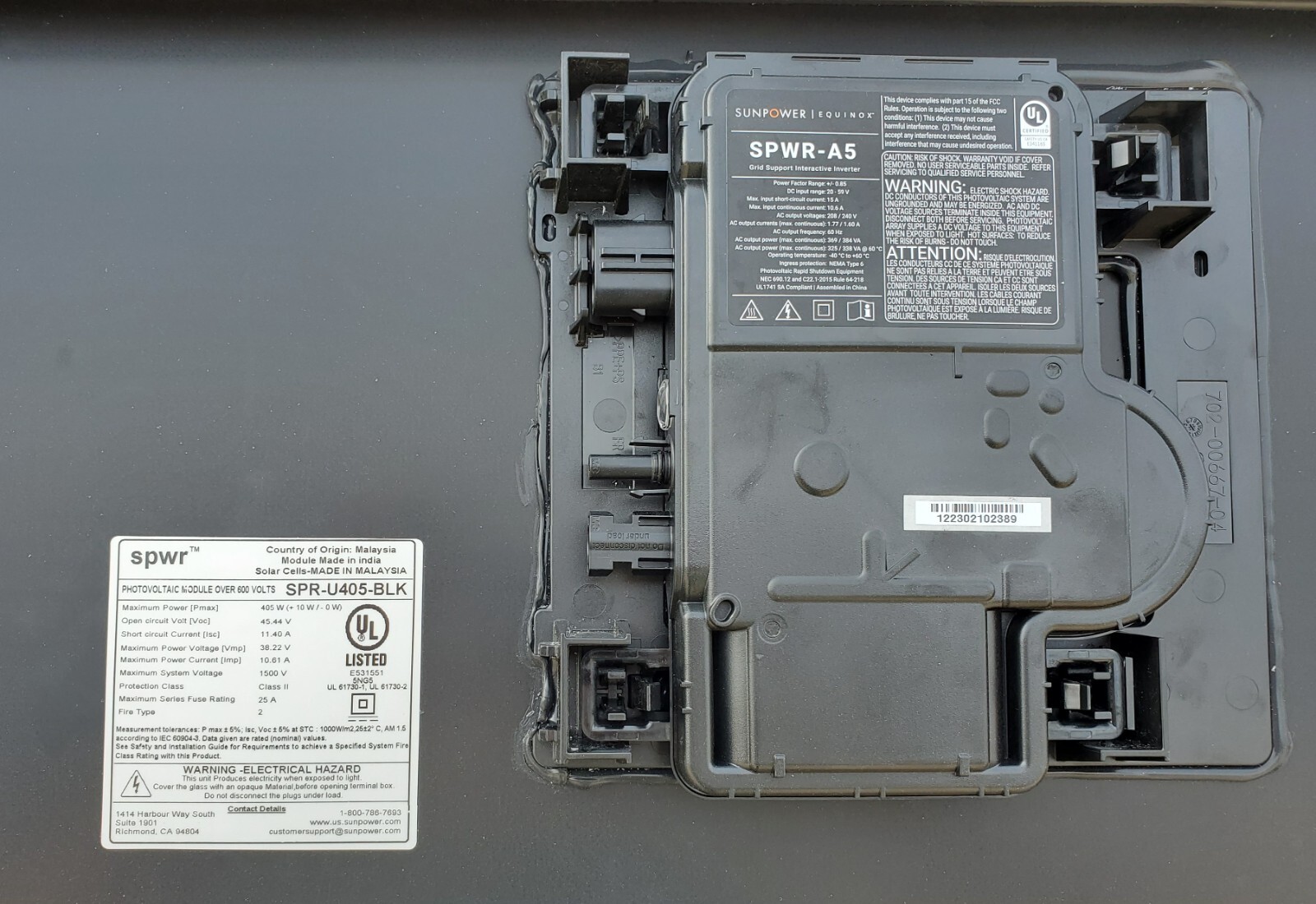 Sunpower Solar Panels SPR-U405-BLK Lot of 22 pieces. | eBay